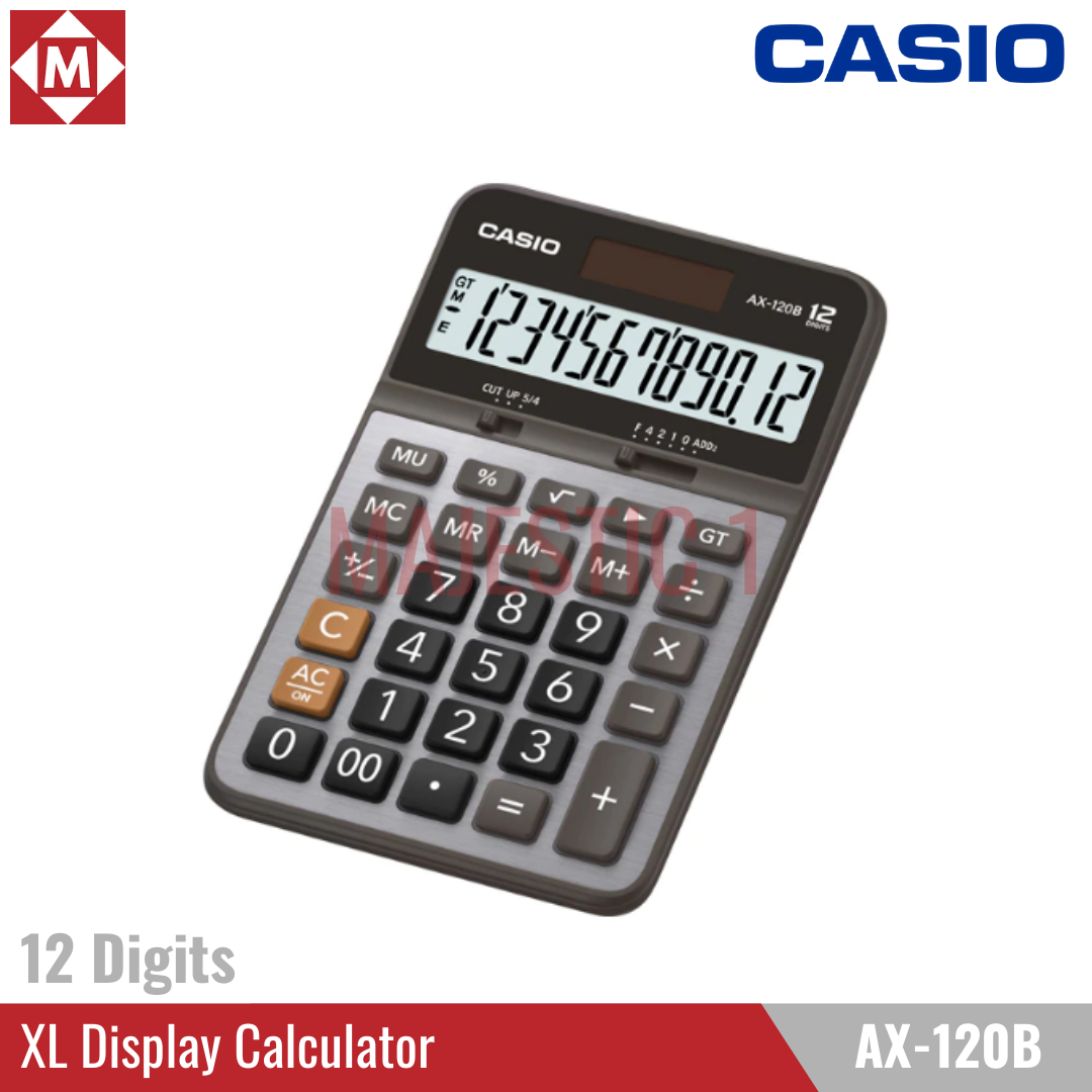CASIO Calculator AX-120B Extra Large Display 12 Digit Calculator | Lazada PH