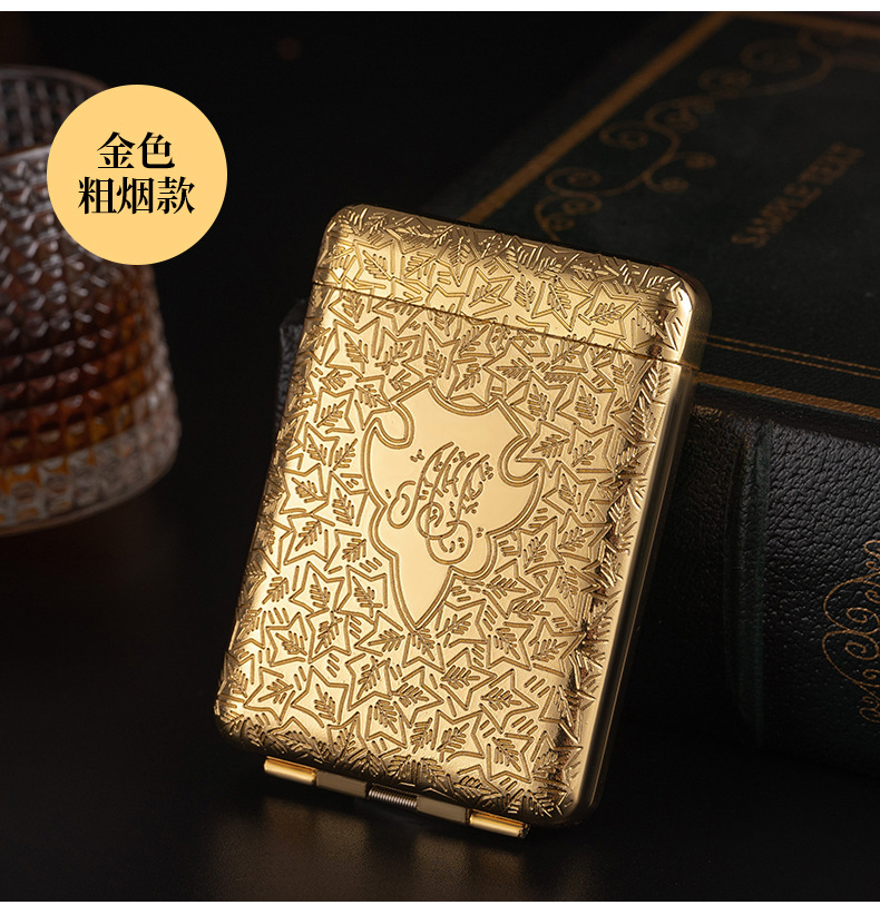 Luxury Carved Cigarette Case Box Container Vintage Pocket Cigarettes ...