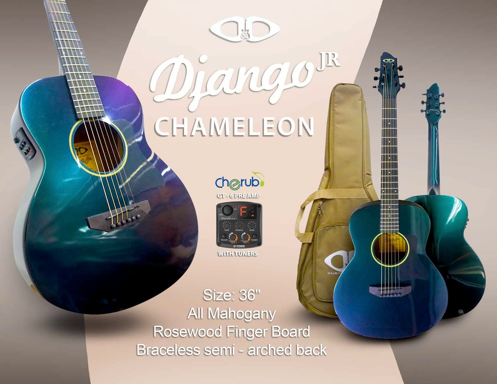 D&D Custom Guitars Django Jr. - Chameleon Acoustic Guitar with Cherub ...