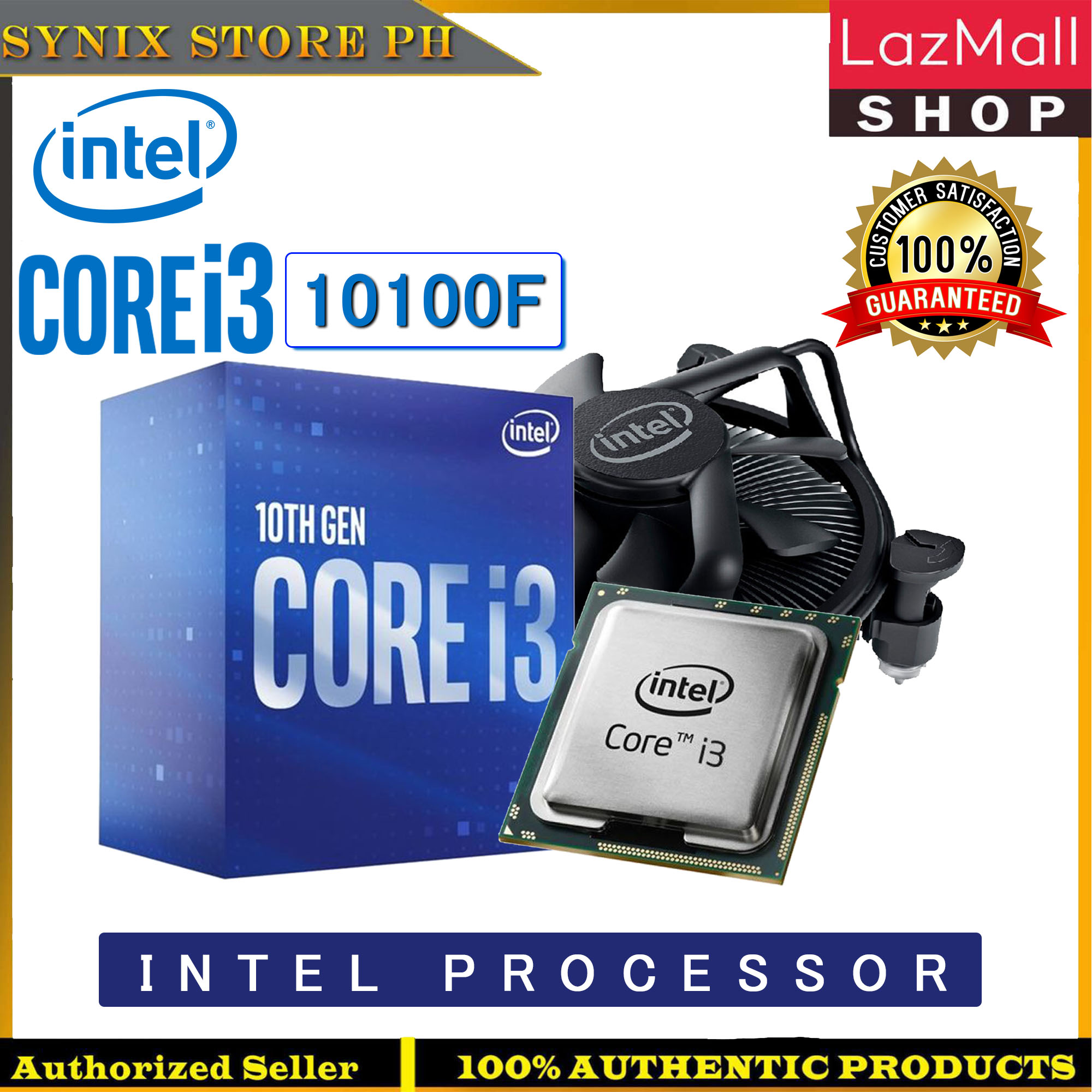 INTEL CORE i3 10100 / 10100F 10th Gen 4 Total Cores 8 Total Threads 4 ...
