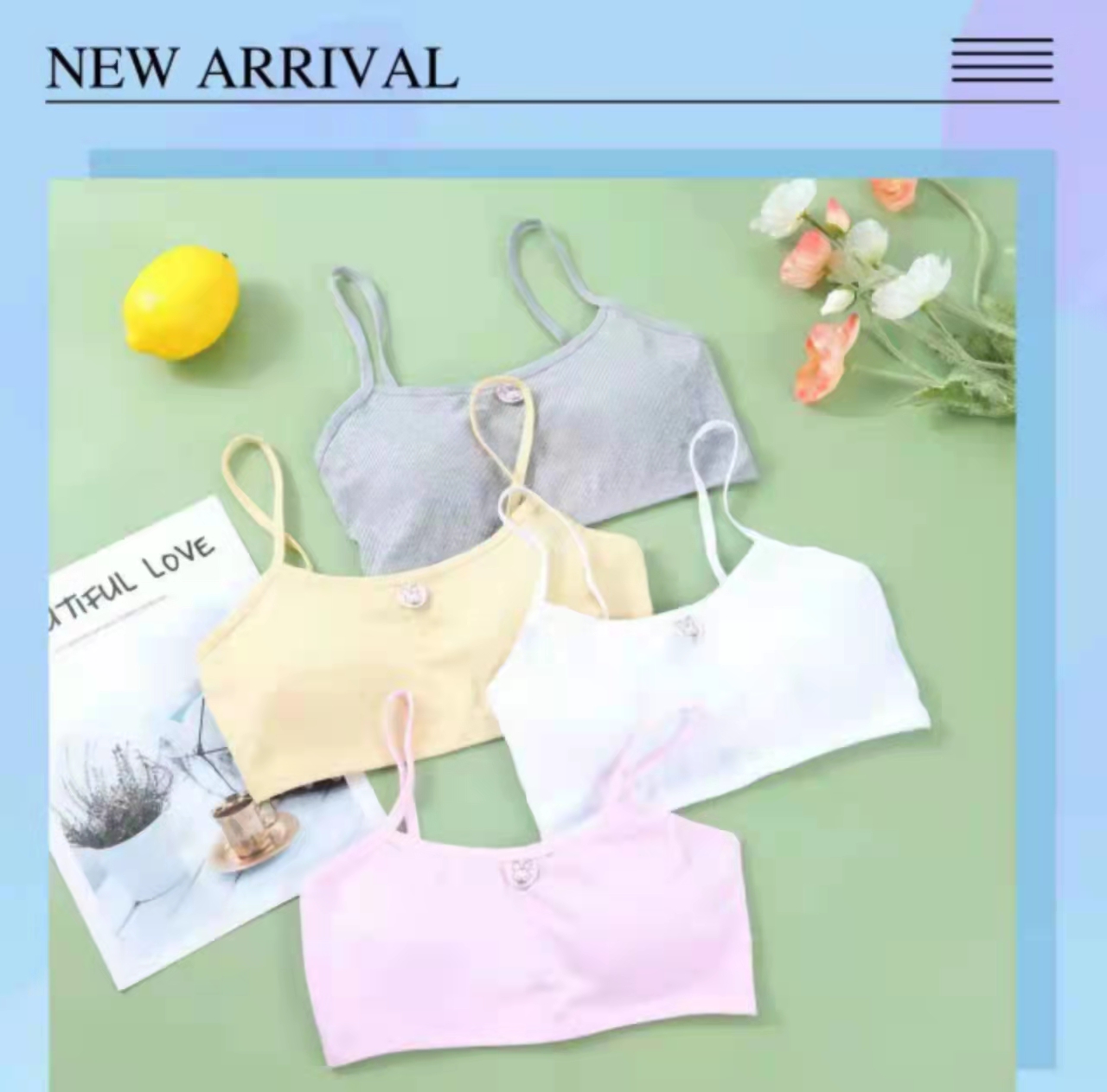 GIRLS KIDS BRALETTE/SANDO SPAGHETTI BRA WITH FOAM | Lazada PH