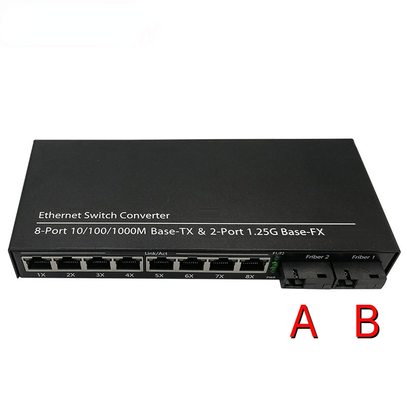 Gigabit Ethernet Fiber Optic switch Media Converter Fiber SC port 10 ...