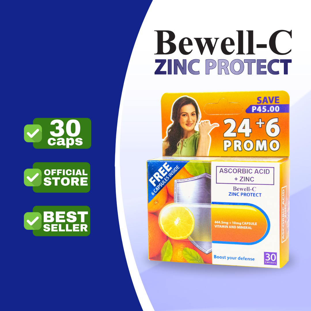 Bewell-C Zinc Protect Ascorbic Acid plus Zinc 500mg/capsule, 24+6 Promo | Lazada PH