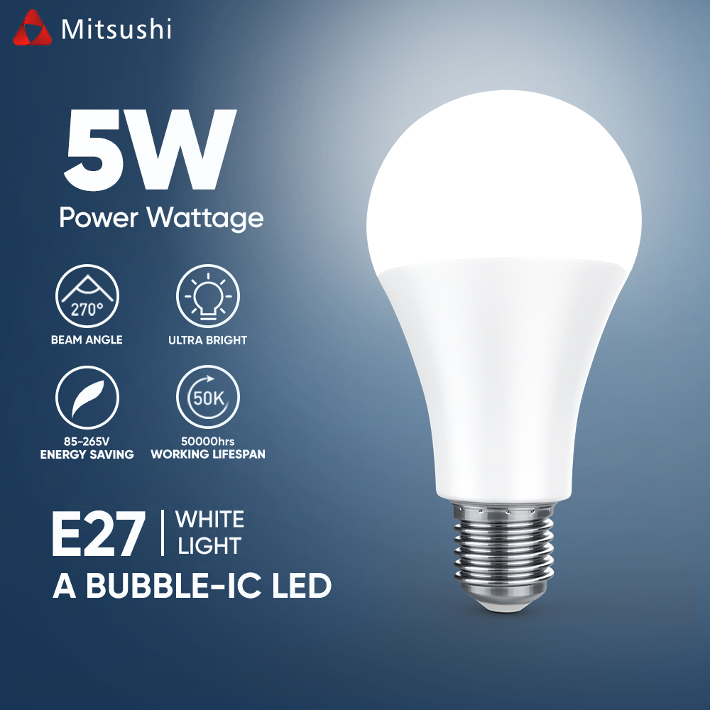 Mitsushi Bulb Light Led A-Bubble 5W | 7W | 9W | 12W | 15W | 18W IC LED ...