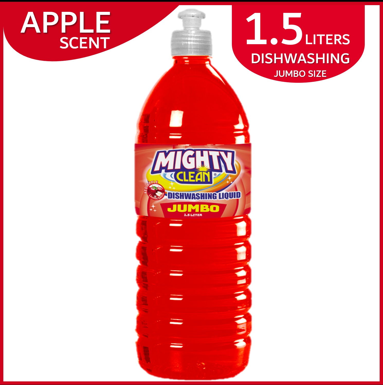 Mighty Clean Dishwashing Liquid Red Apple - (DWL red) - 1.5 LITERS ...