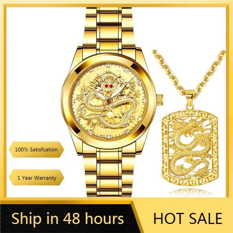 Hot OPK Gold Watch For Men Waterproof Watches Mens Stainless Steel ...