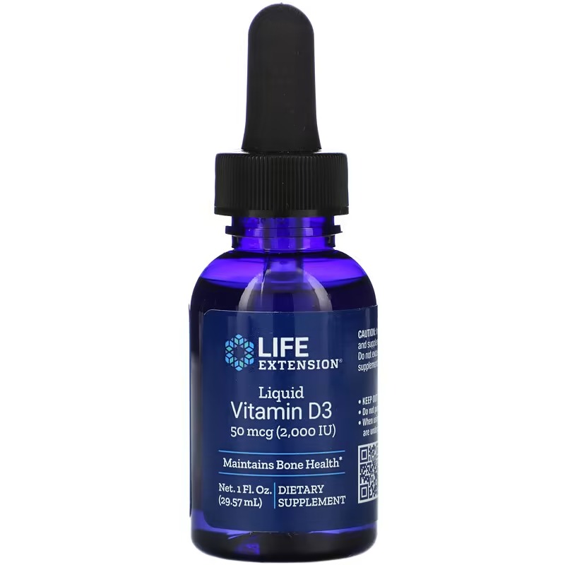 Life Extension, Liquid Vitamin D3, 50 mcg (2,000 IU), 1 fl oz (29.57 ml ...
