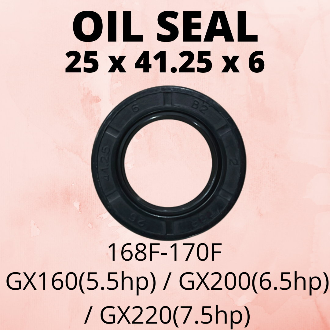 Oil Seal 25 x 41.25 x 6 5.5hp/6.5hp/7.5hp GX160/GX200/GX220 168F/170F ...