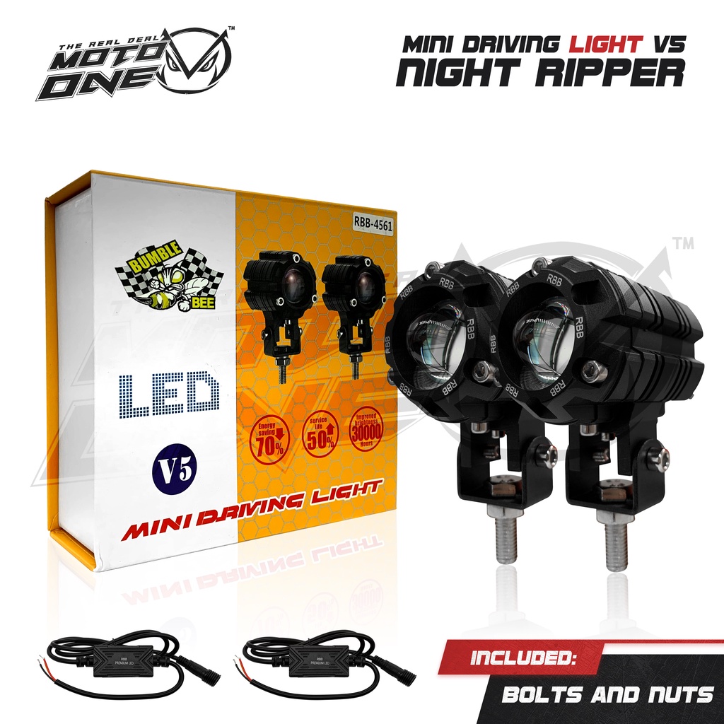 【In Stock】 MOTO ONE MINI DRIVING LIGHT V5 V6 NIGHT RIPPER NEW VERSION ...