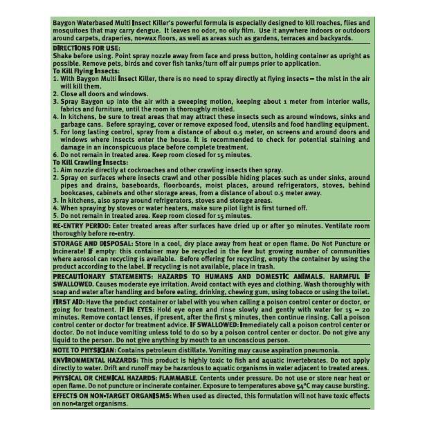 Baygon Multi Insect Killer Water Based 300 ml | Lazada PH