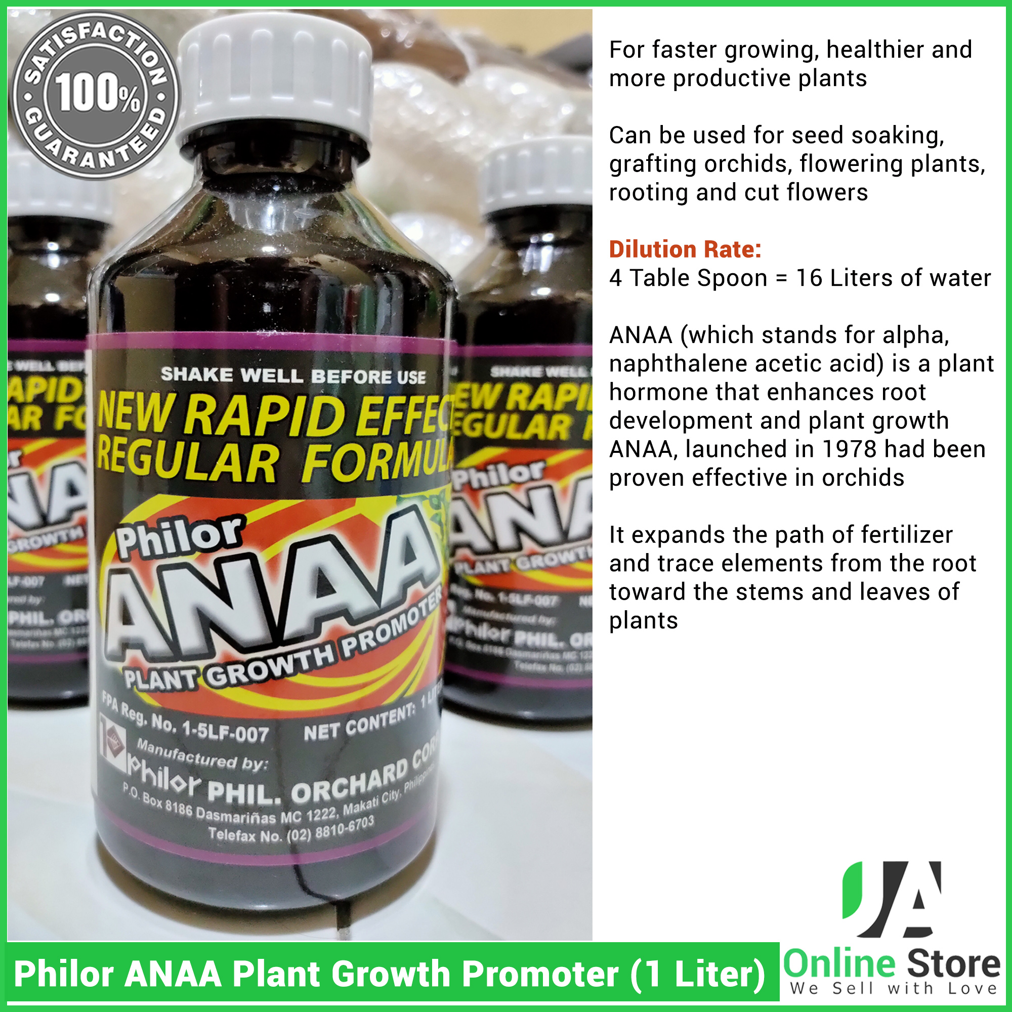 Philor ANAA Plant Growth Promoter 1Liter - For faster-growing ...