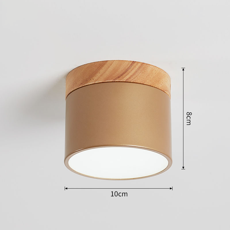 10CM LED Downlights Ceiling Lights 7W Nordic Style Round Wooden Base ...