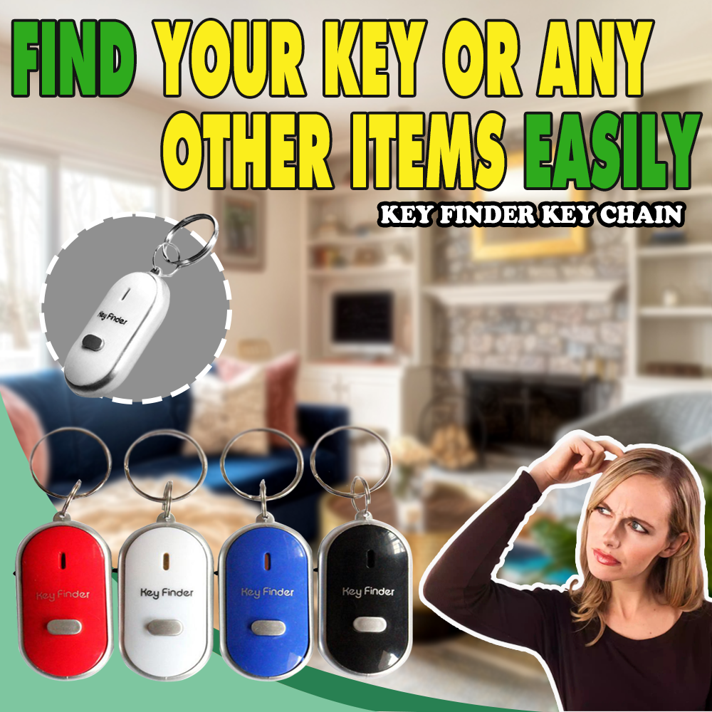 Key Finder Key Chain - lost Whistle Sensors Keychain Tracker LED With ...