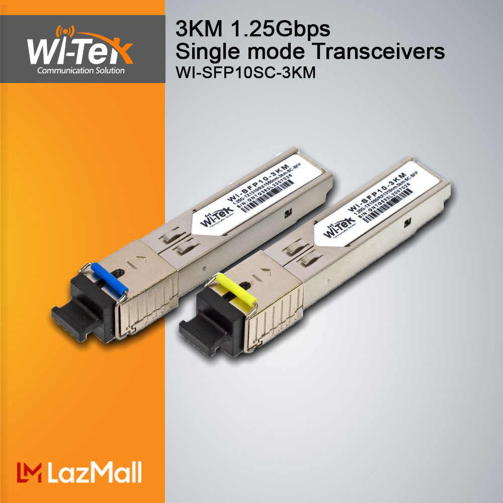 Wi-Tek WI-SFP10SC-3KM 3KM 1.25Gbps Single module Single Fiber Transceivers | 1.25Gbps Single ...
