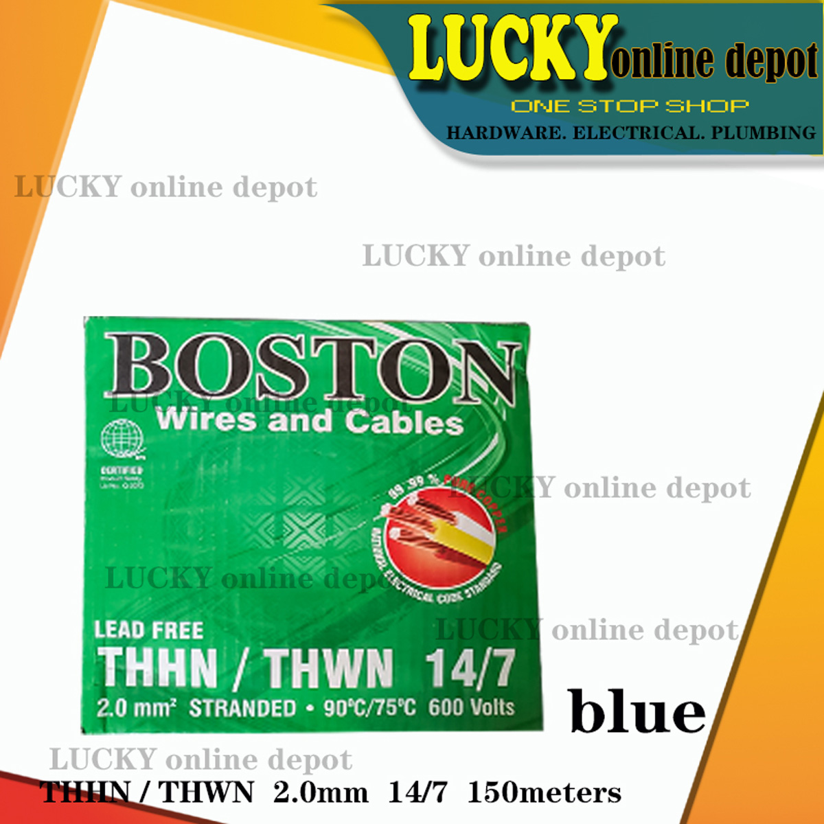 ORIGINAL BOSTON THHN/THWN 14/7 ELECTRICAL STRANDED WIRE (Per Box ...