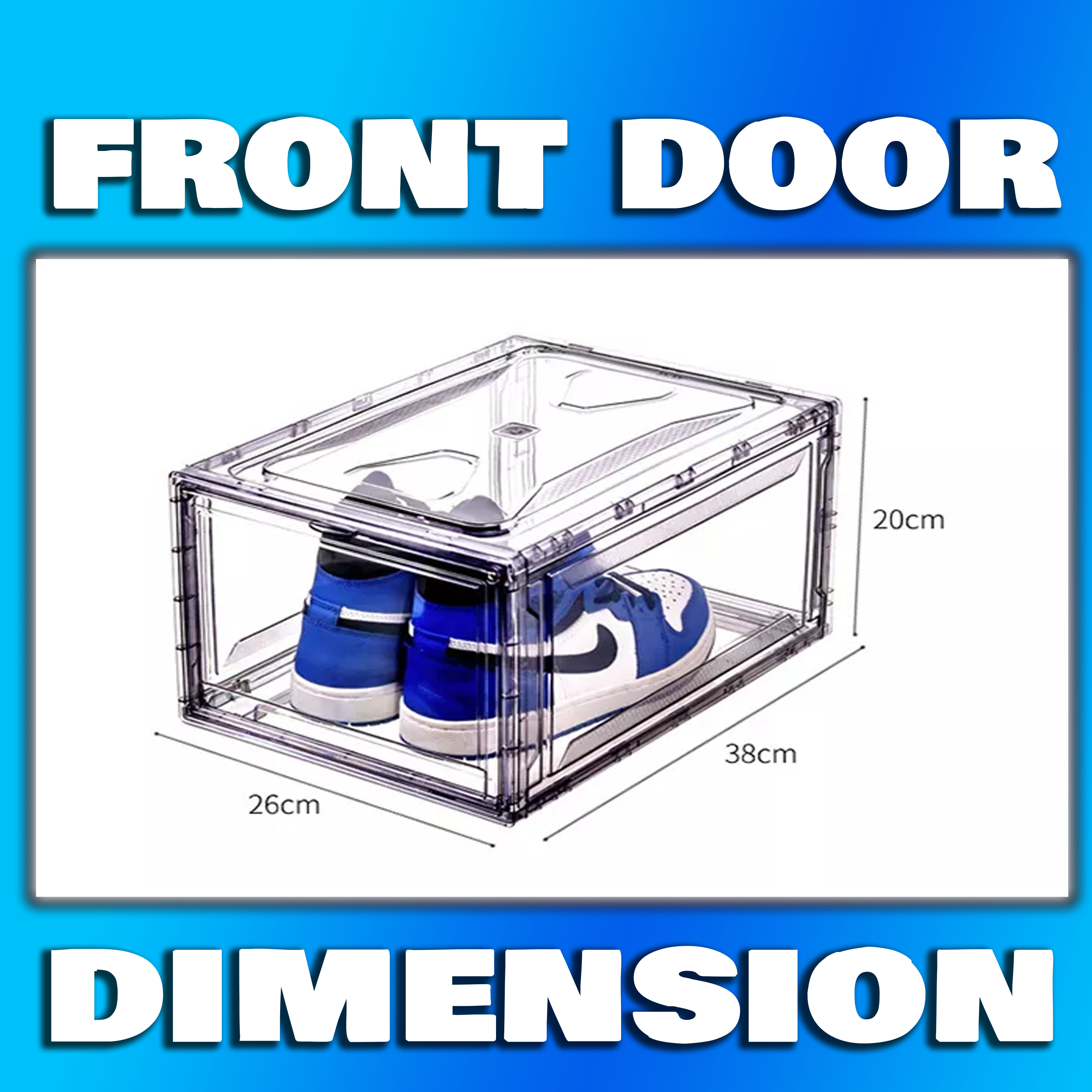 ACRYLIC QUALITY STACKABLE SHOEBOX WITH MAGNETIC FRONT / SIDE DOOR ...