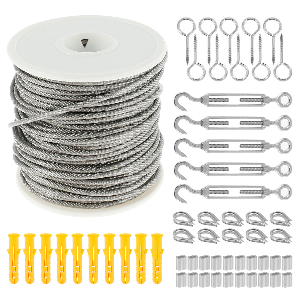 Cable Railing Kit PVC Coated Cable Rope PVC Coated 304 Stainless Steel ...