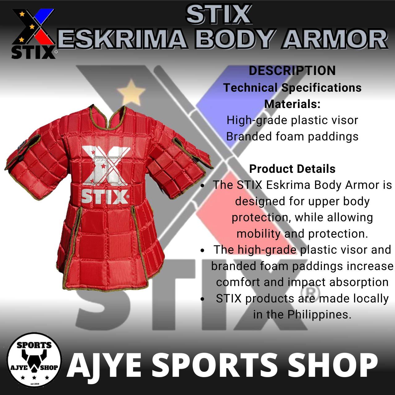 STIX ESKRIMA | BODY ARMOR | Lazada PH