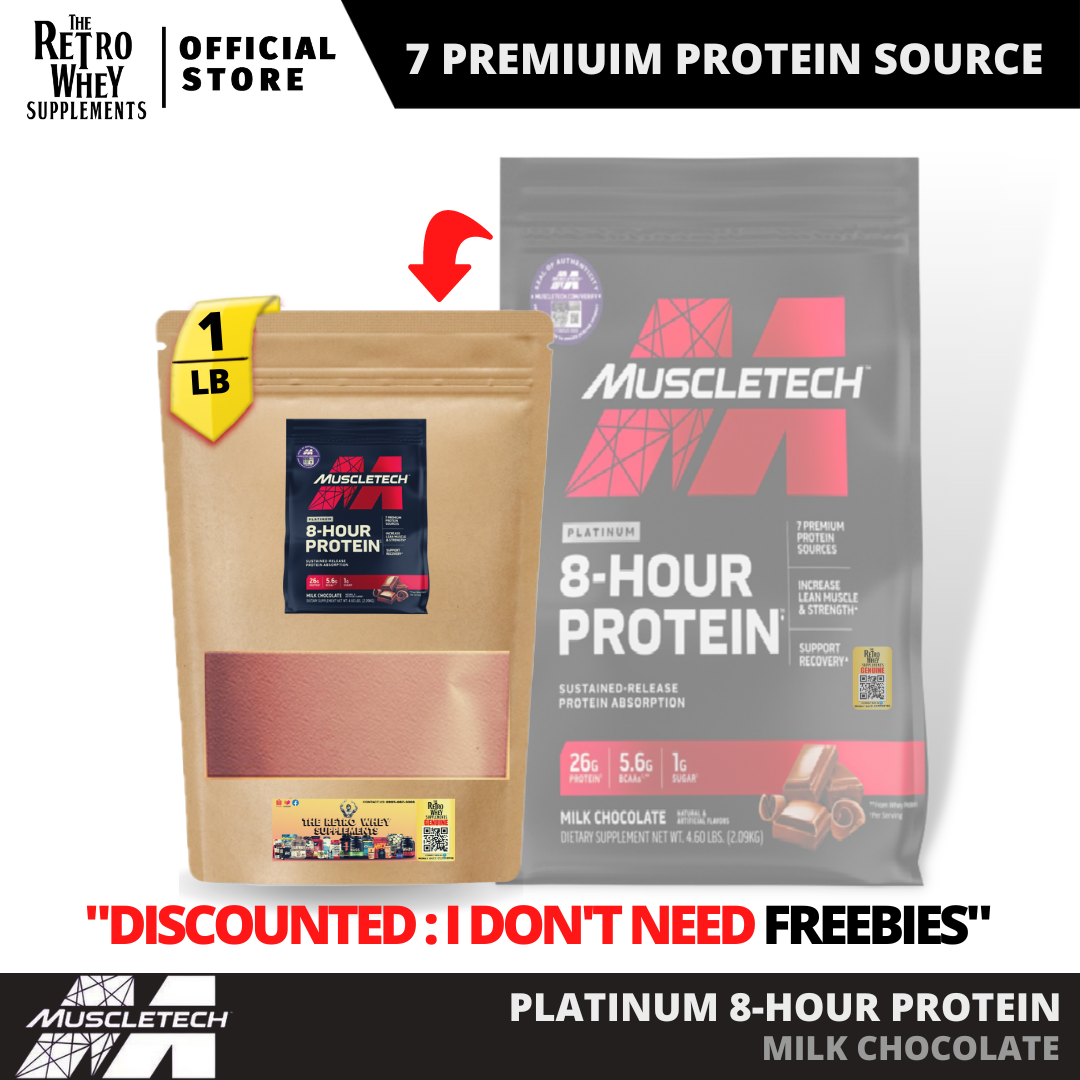 MuscleTech 8 Hour Protein Platinum 1LB (Retail Pack) Choose Your FREE ...