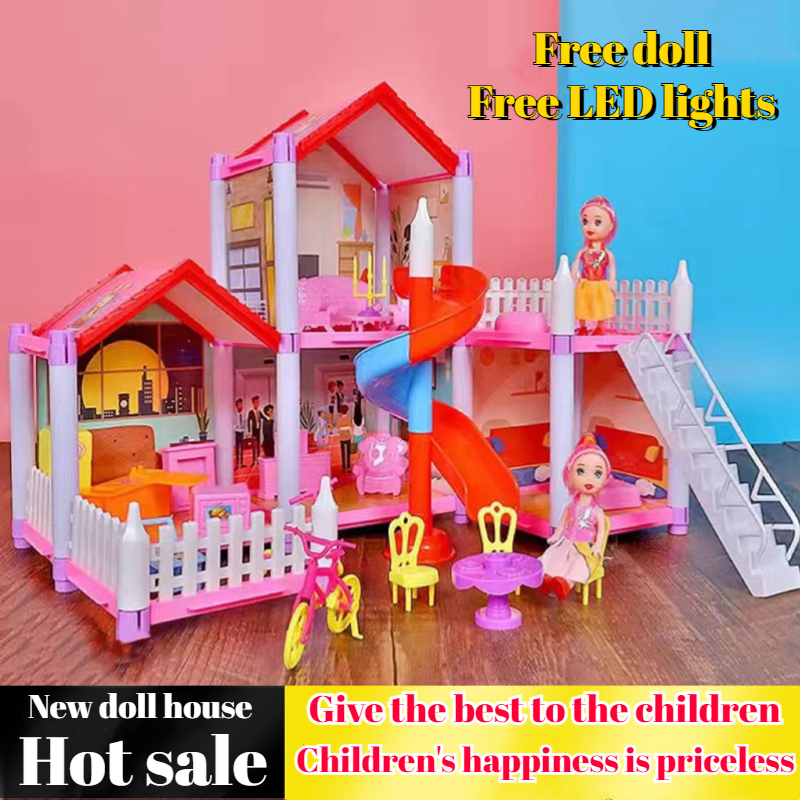 New Doll House Girls Princess Dollhouse Set 3-5 Floors Big Dream House ...