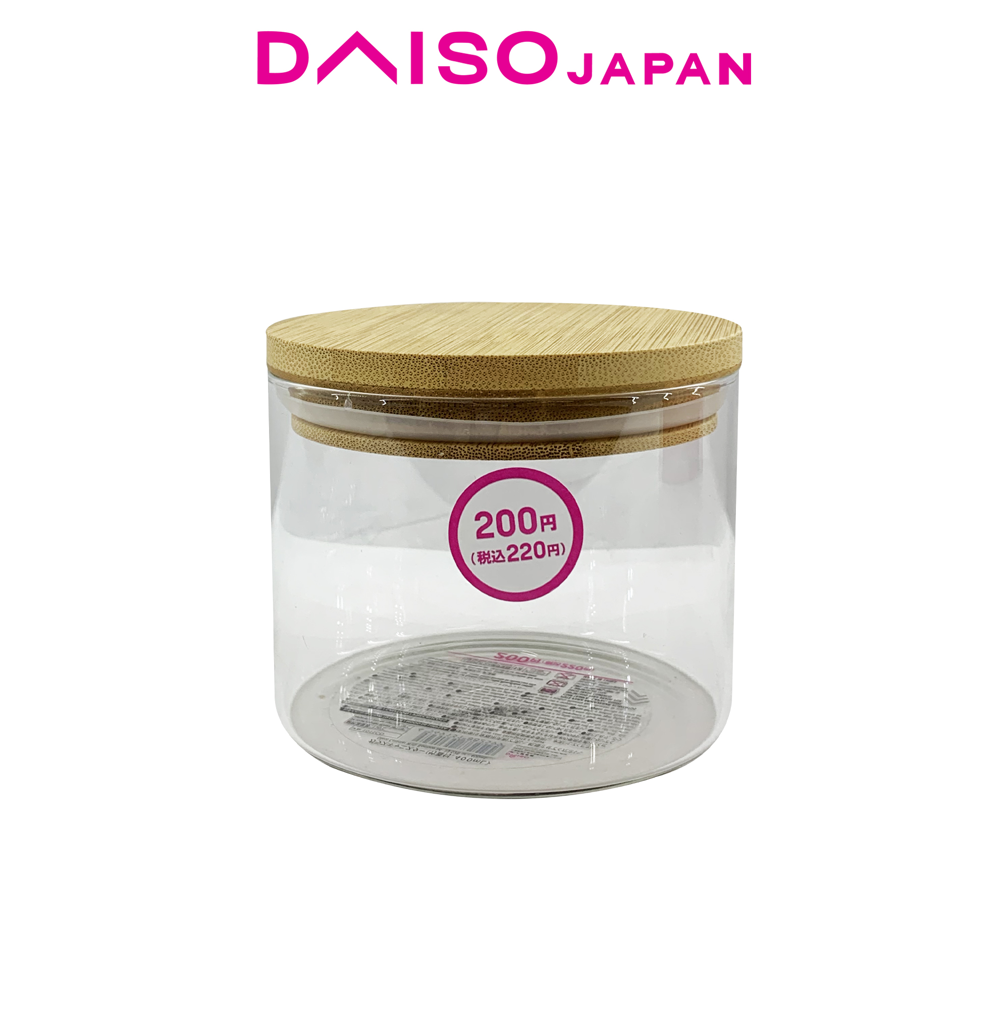 Daiso Glass Canister with Bamboo Lid (400ml) | Lazada PH