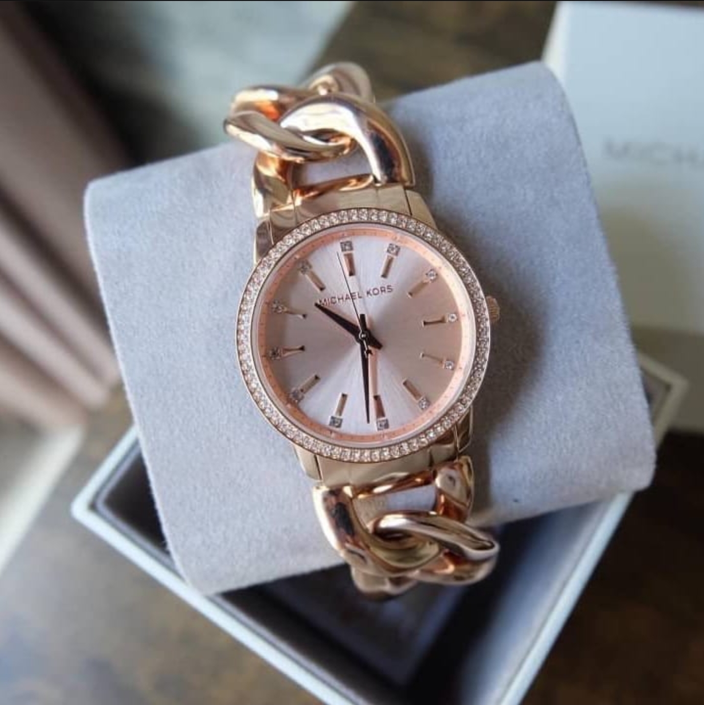 Michael Kors Nini Quartz Crystal Rose Dial Ladies Watch MK3236 Original ...