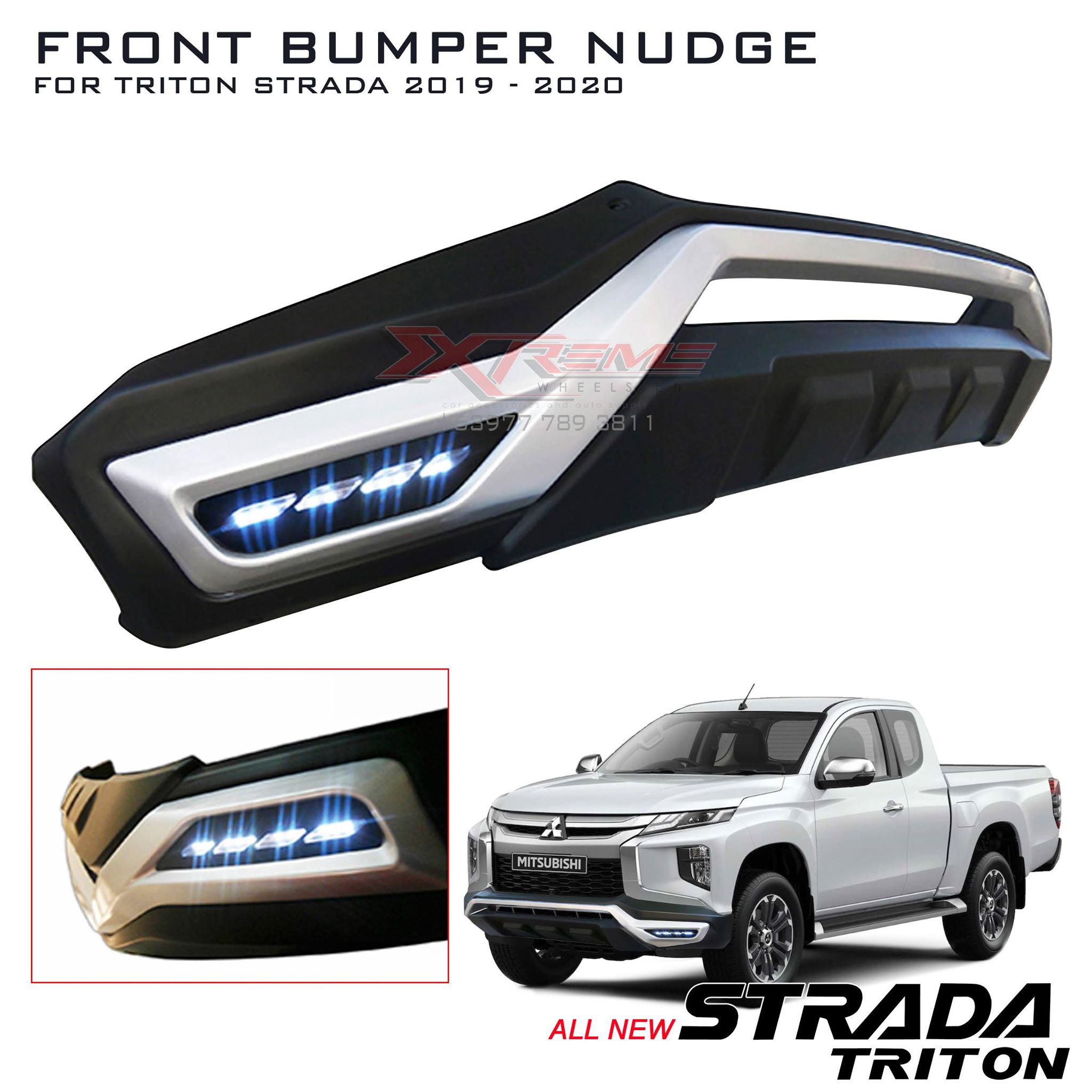 MITSUBISHI STRADA 2019-2023 FRONT BUMPER NUDGE BAR with led FRONT KITS ...