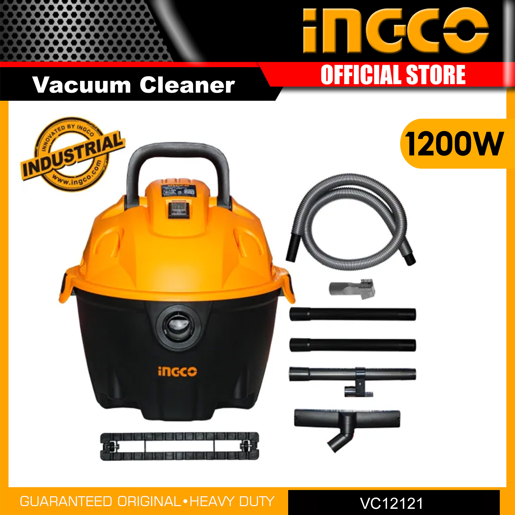 INGCO VC12121 1200W Wet & Dry Vacuum Cleaner 12L Capacity Household ...