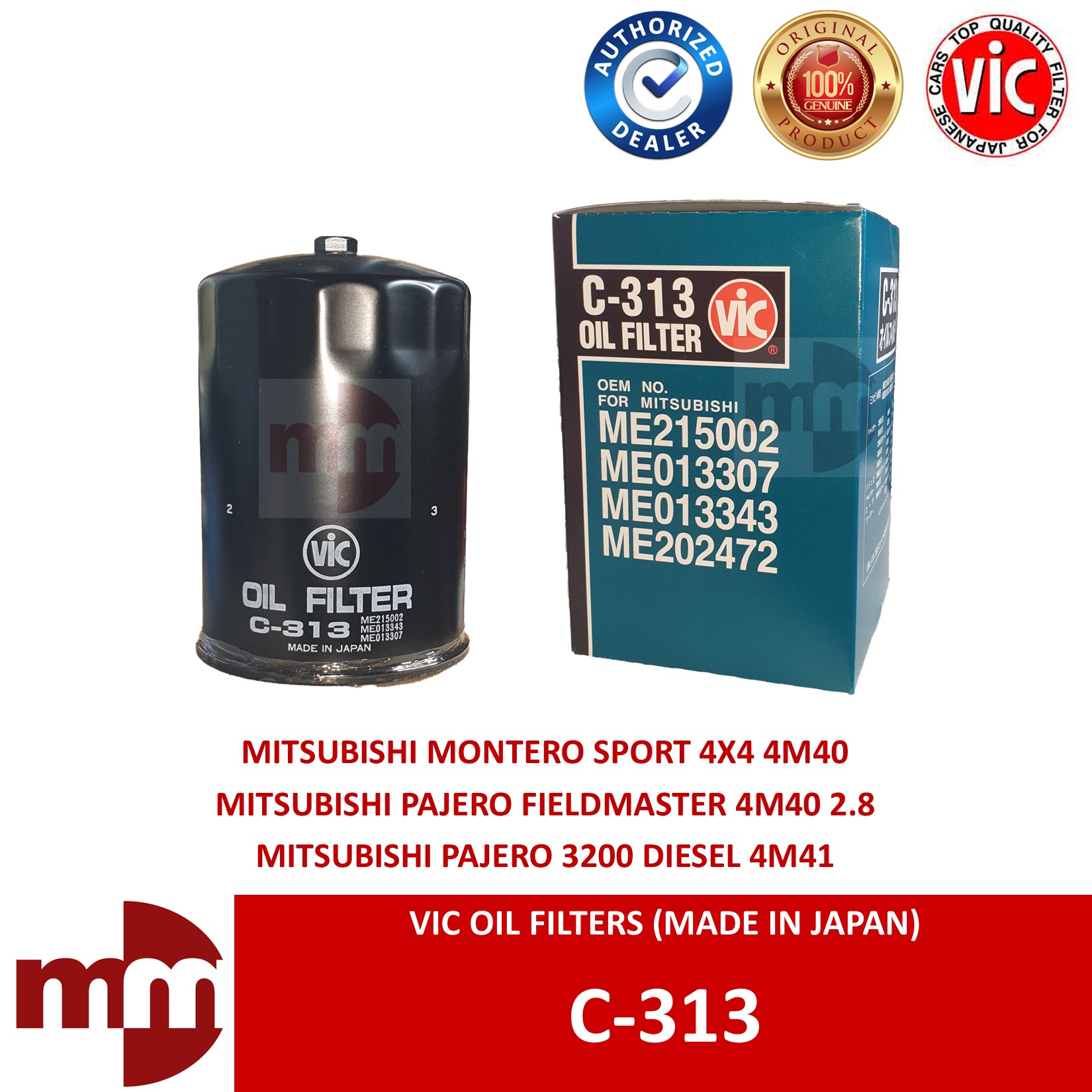 VIC JAPAN Oil Filter for MITSUBISHI MONTERO SPORT 4X4 4M40 / PAJERO ...