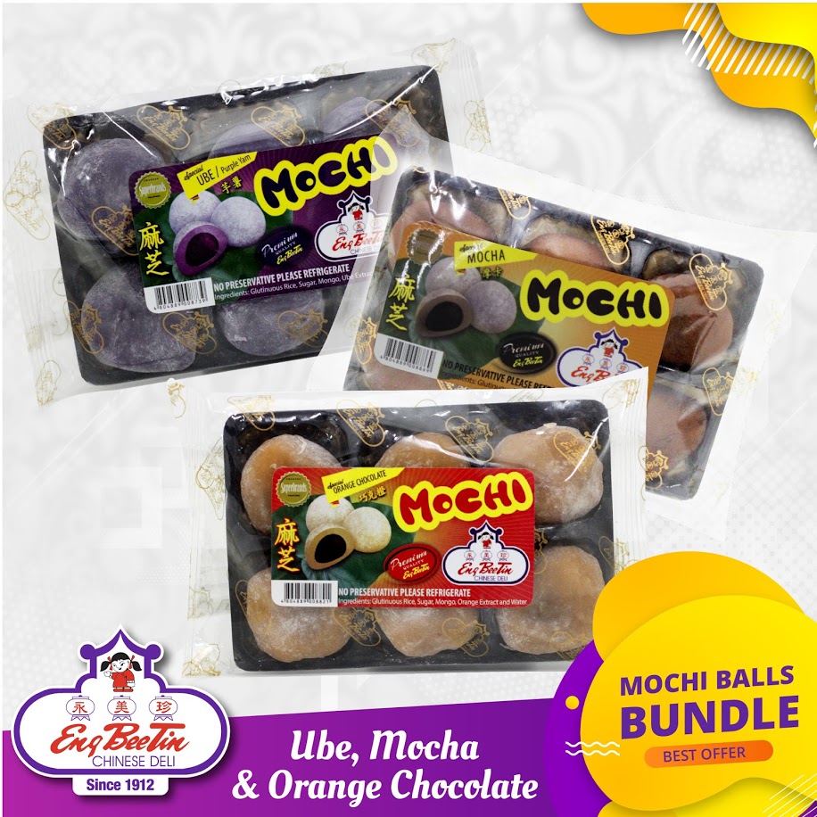 BEST SELLER!!! Eng Bee Tin Mochi Balls Bundle (Ube, Mocha, Choco Orange ...
