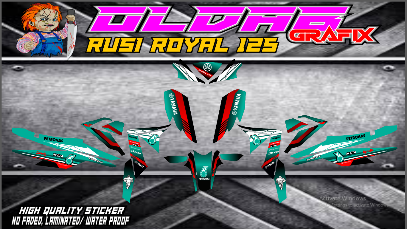 RUSI ROYAL 125 STICKER DECALS, PETRONAS-066 | Lazada PH