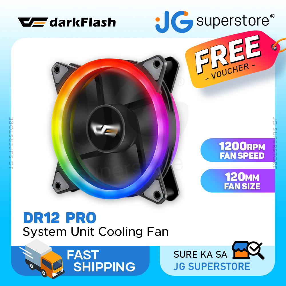 darkFlash DR12 PRO RGB 120mm Desktop System Unit PWM Cooling Fan with ...