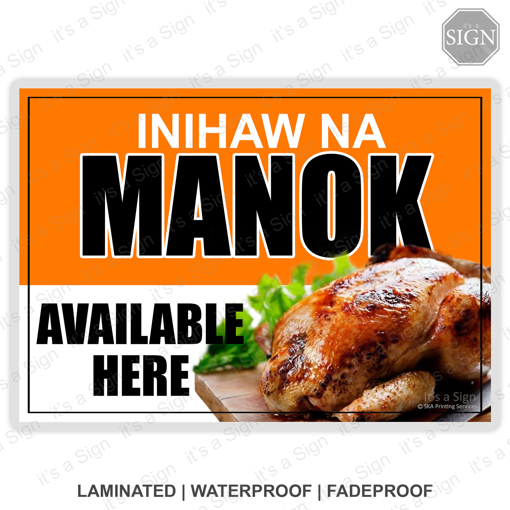 Lechon Manok Inihaw Store Sign - Laminated Signage Label - A4 / A3 Size ...