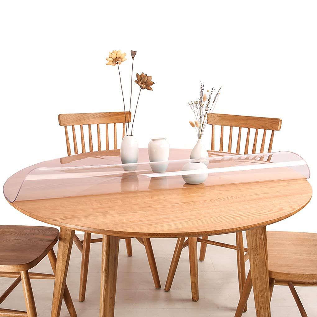 47.2 Inch Dia Round Transparent Table Cover Clear Table Protector ...