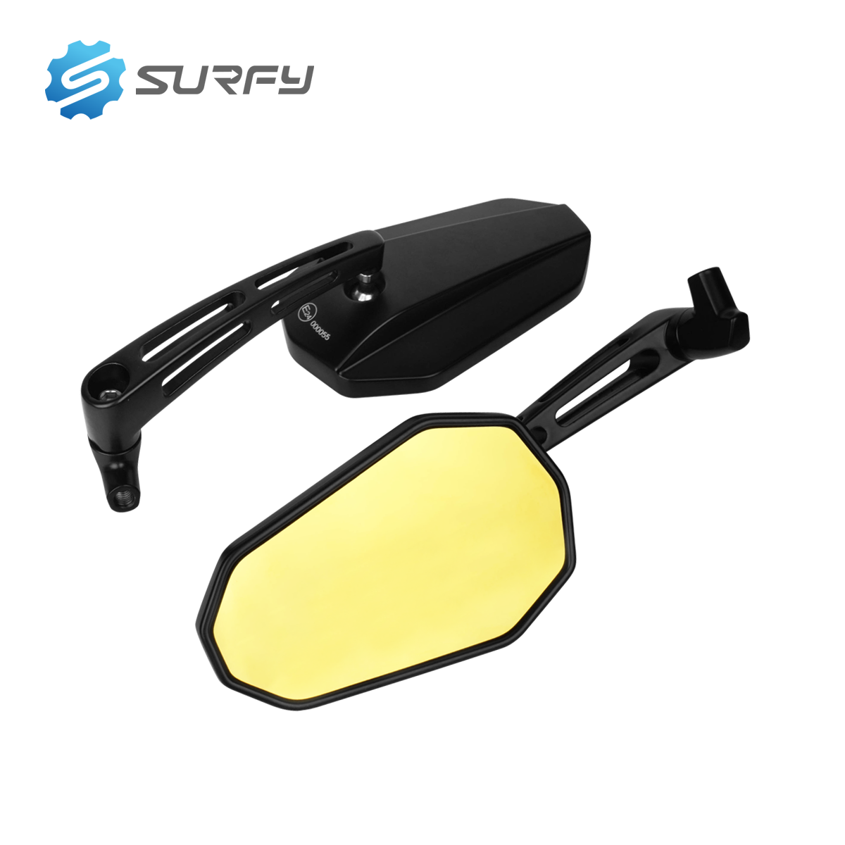 SSR L-Bar Racing Side Mirror Fully Adjustable Yellow Lens Anti-Glare ...