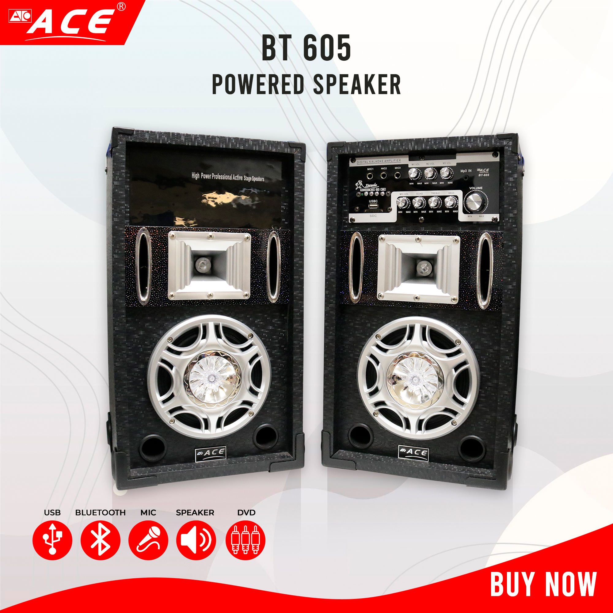 Ace BT-605 6.5" Professional Sub-woofer Speaker Amplifier | Lazada PH