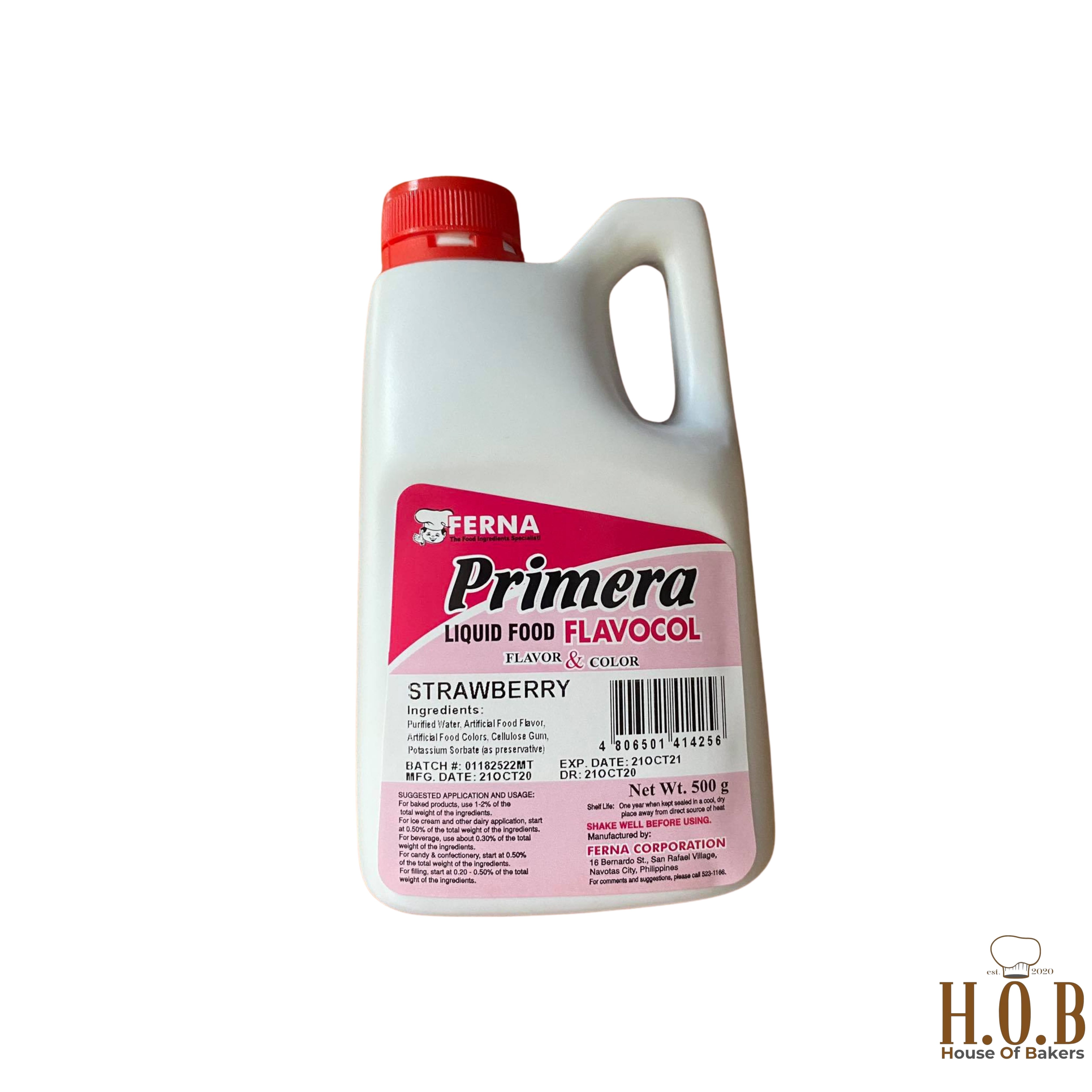 Ferna Primera Liquid Food Flavocol 500g STRAWBERRY For Baking For Food ...