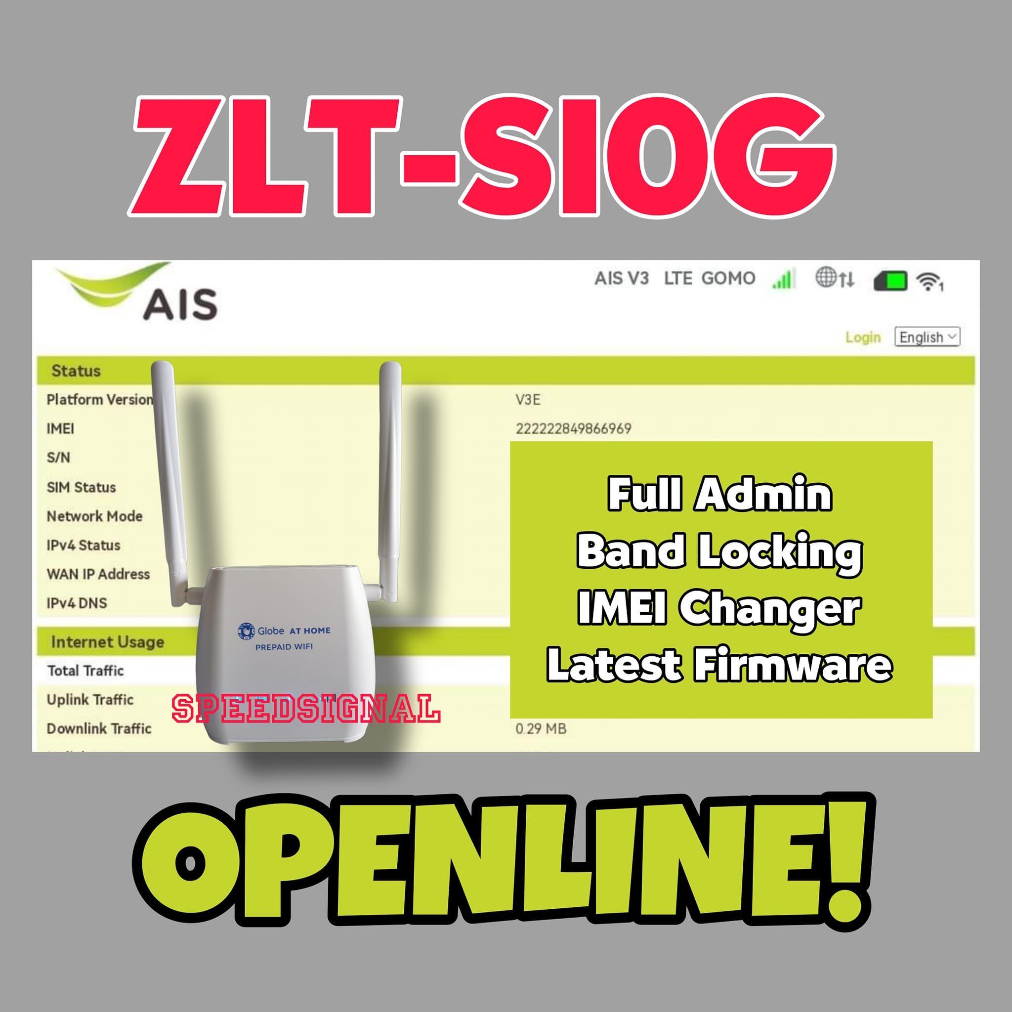 ZLT-S10G MODEM ROUTER | OPENLINE AIS V3 | PREPAID WIFI | Lazada PH