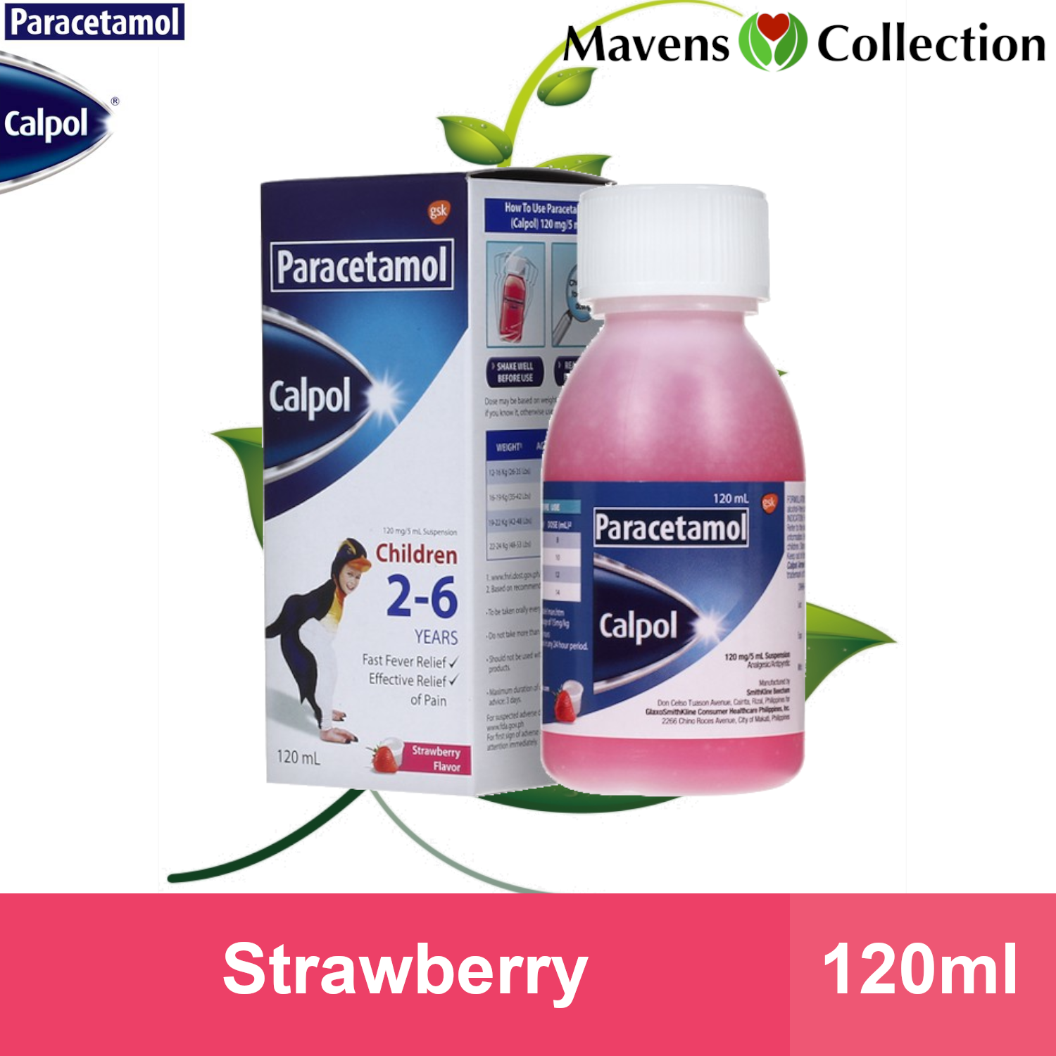 Calpol Children 2 to 6 years 120 mg / 5 ml (120ml) Suspension ...