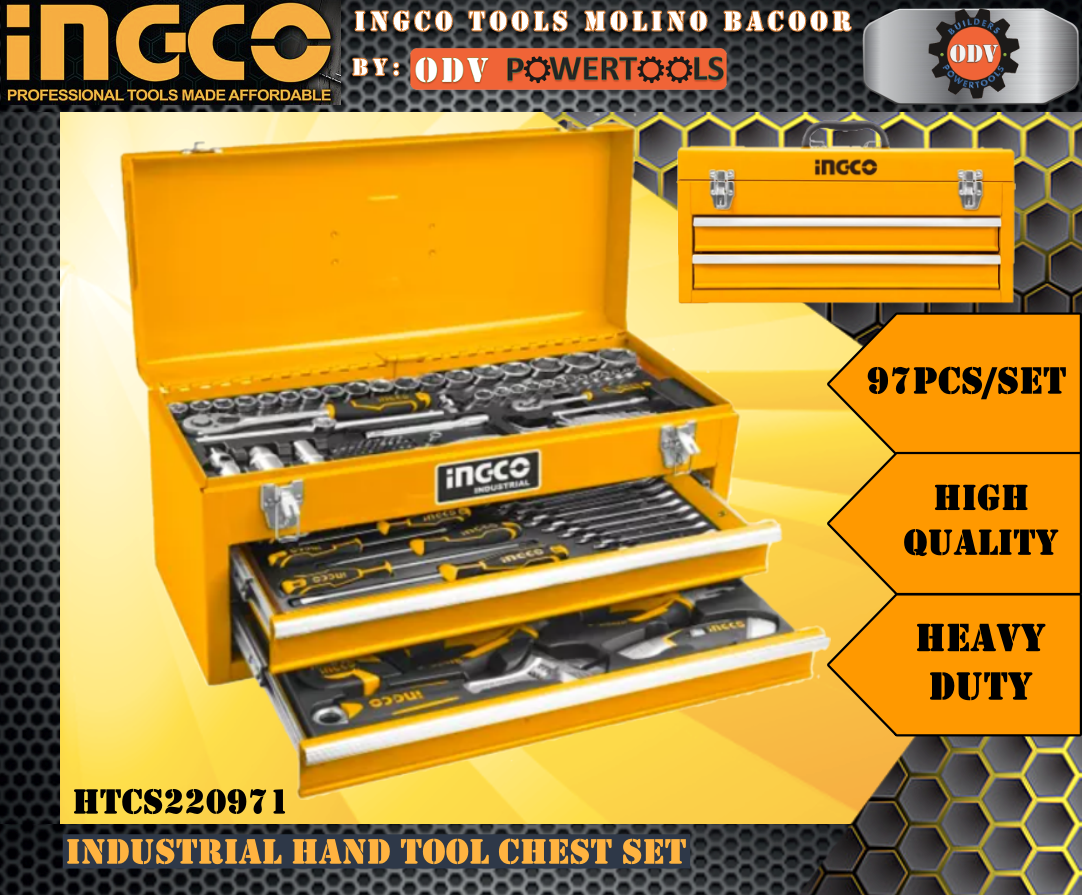 Ingco HTCS220971 97pcs Industrial Hand Tool Chest Set - ODV POWERTOOLS ...