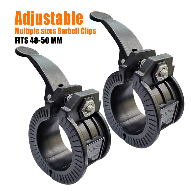 2 PCS Barbell Clamps 2 Inch Locking Dumbbell Bar Change size Adjustable ...