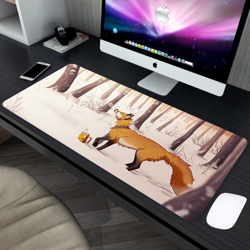 Fox Mouse Mat Pad Cute Desk Table Protector Keyboard Kawaii Manga ...