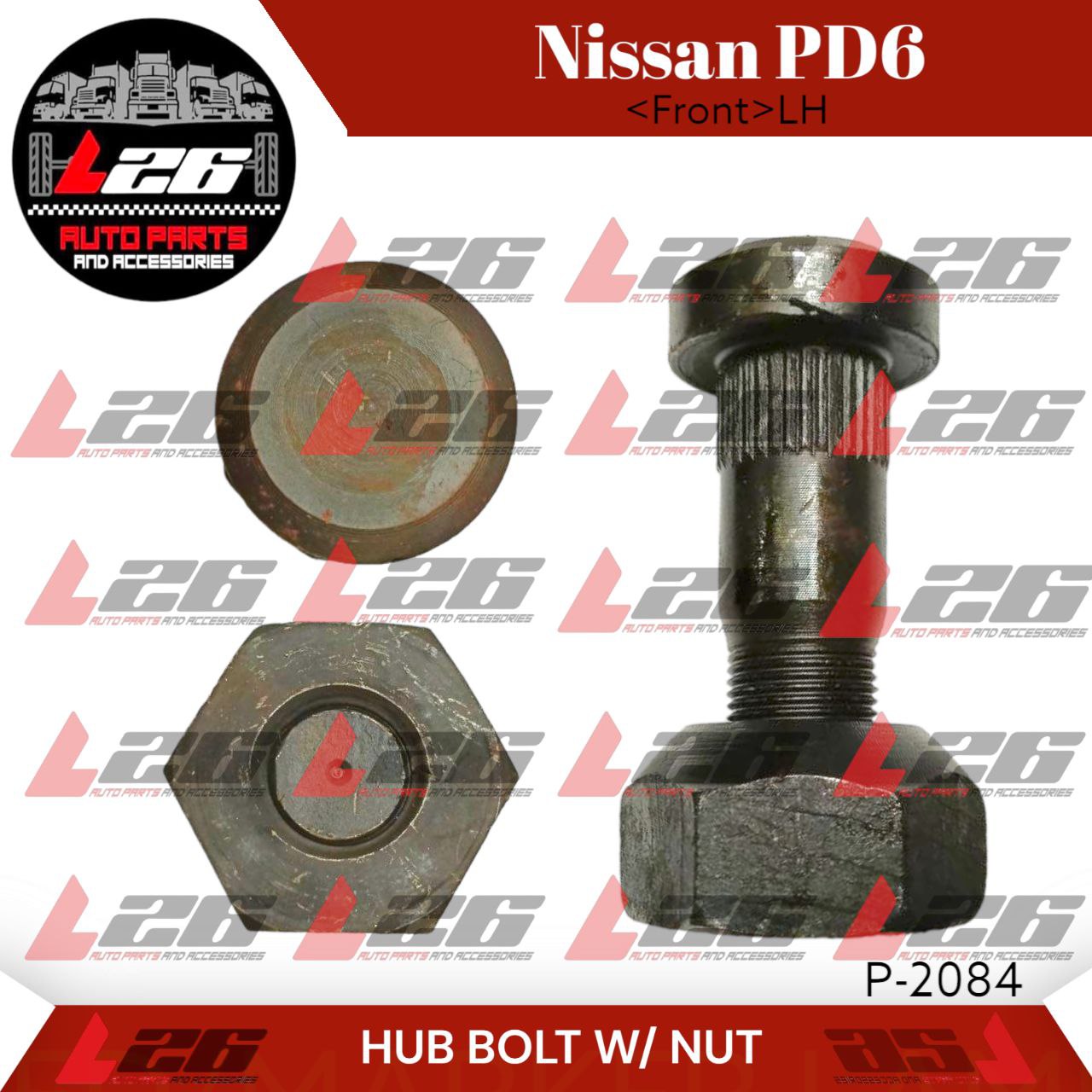 Nissan PD6 HUB BOLT W/ NUT FRONT RH/LH P-2084 | Lazada PH
