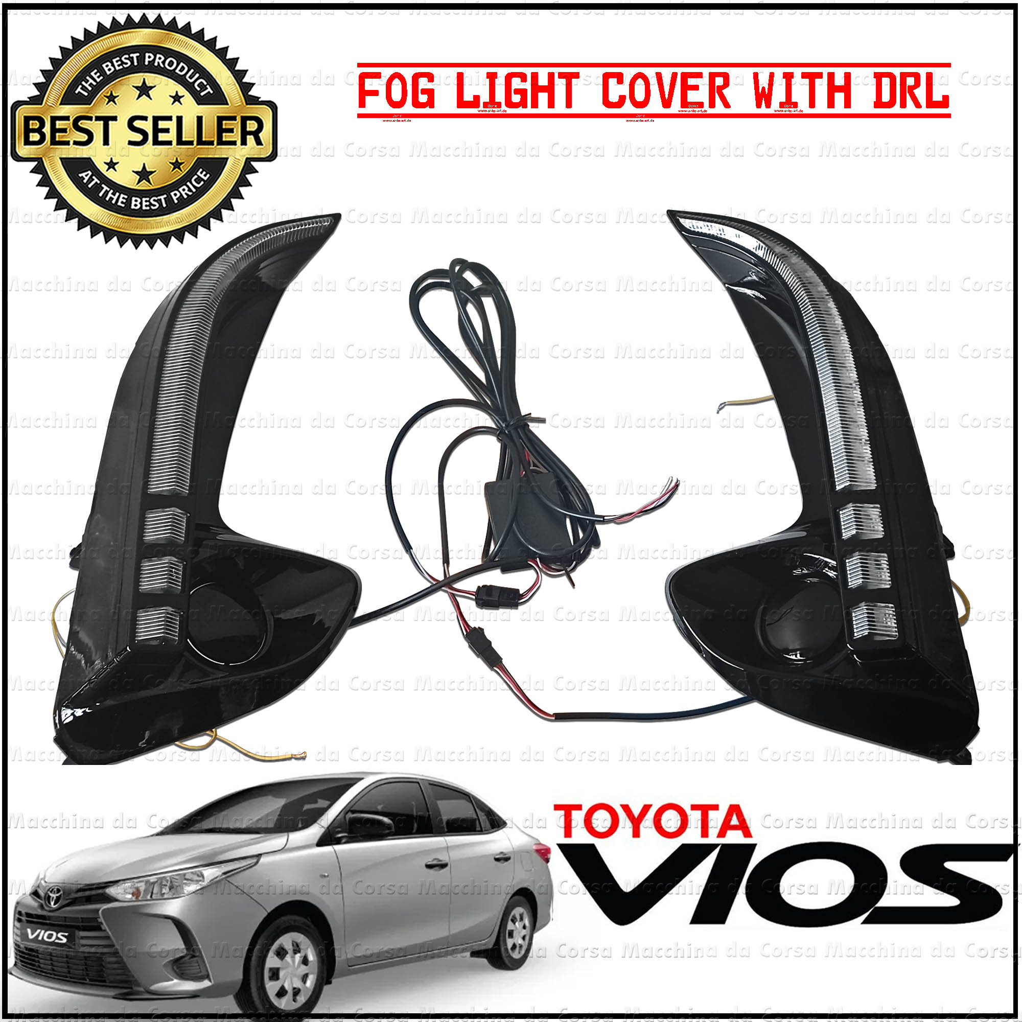 Toyota Vios 2021 2022 2023 2024 Daytime Running Lights DRL with Fog ...