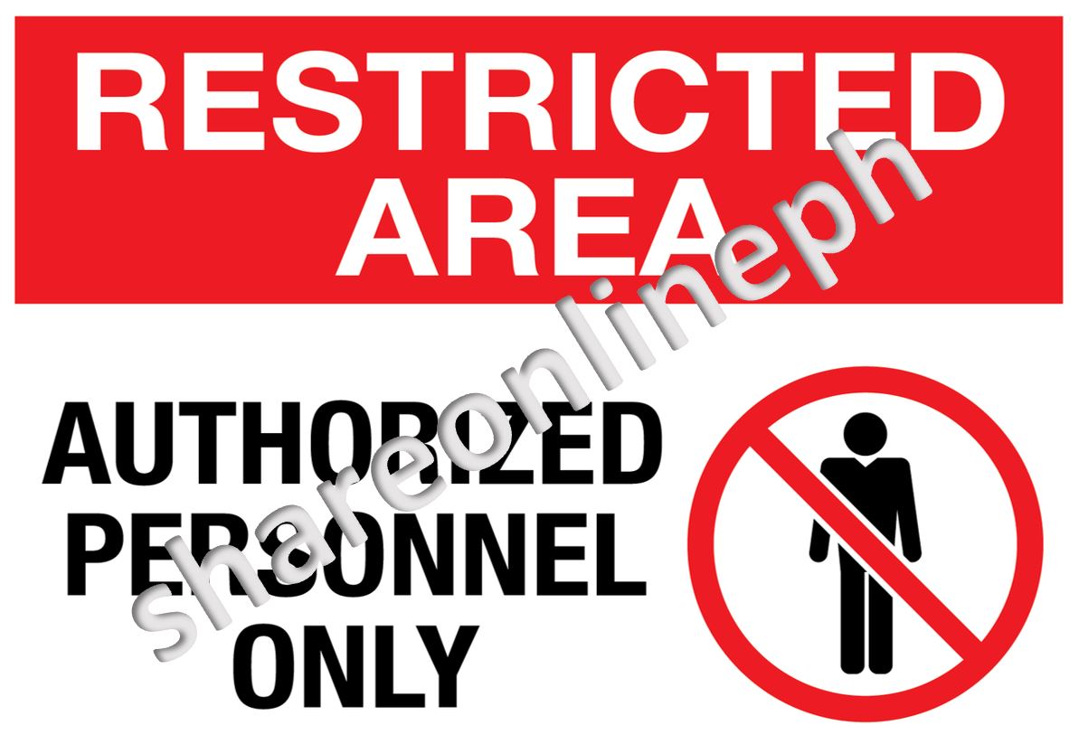 Restricted Area Authorized Personnel Only Laminated Signage Sticker ...