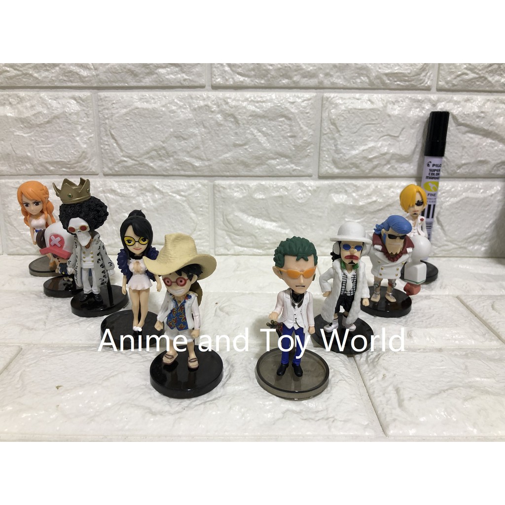 One Piece Chibi Strong World Set of 9 PiecesWhite Set of 9 Collectible ...