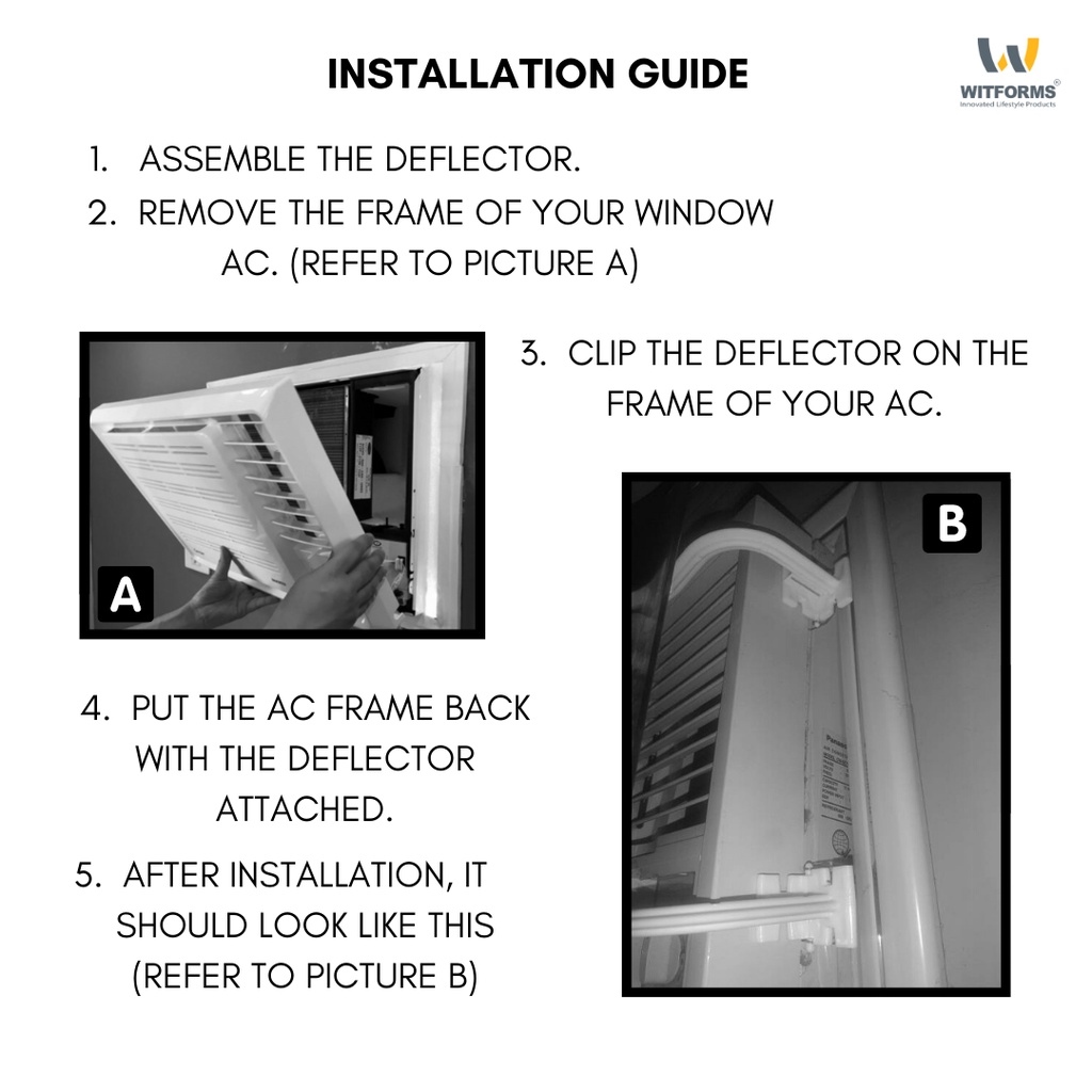 WITFORMS Window AC Deflector - For Window Type AC | Lazada PH