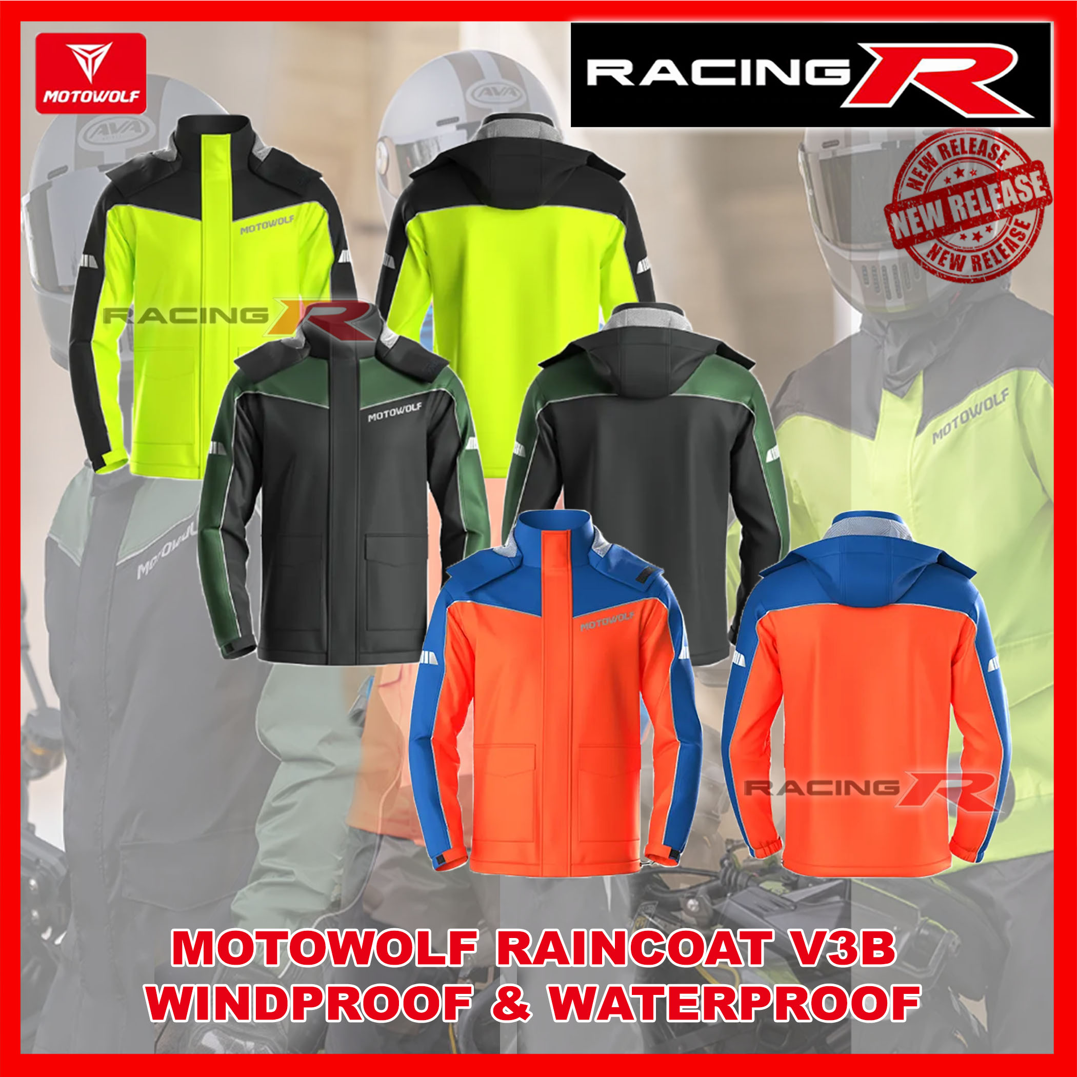 Motowolf Raincoat V3B/Rain Coat Version3B - Improved Rainwear ...