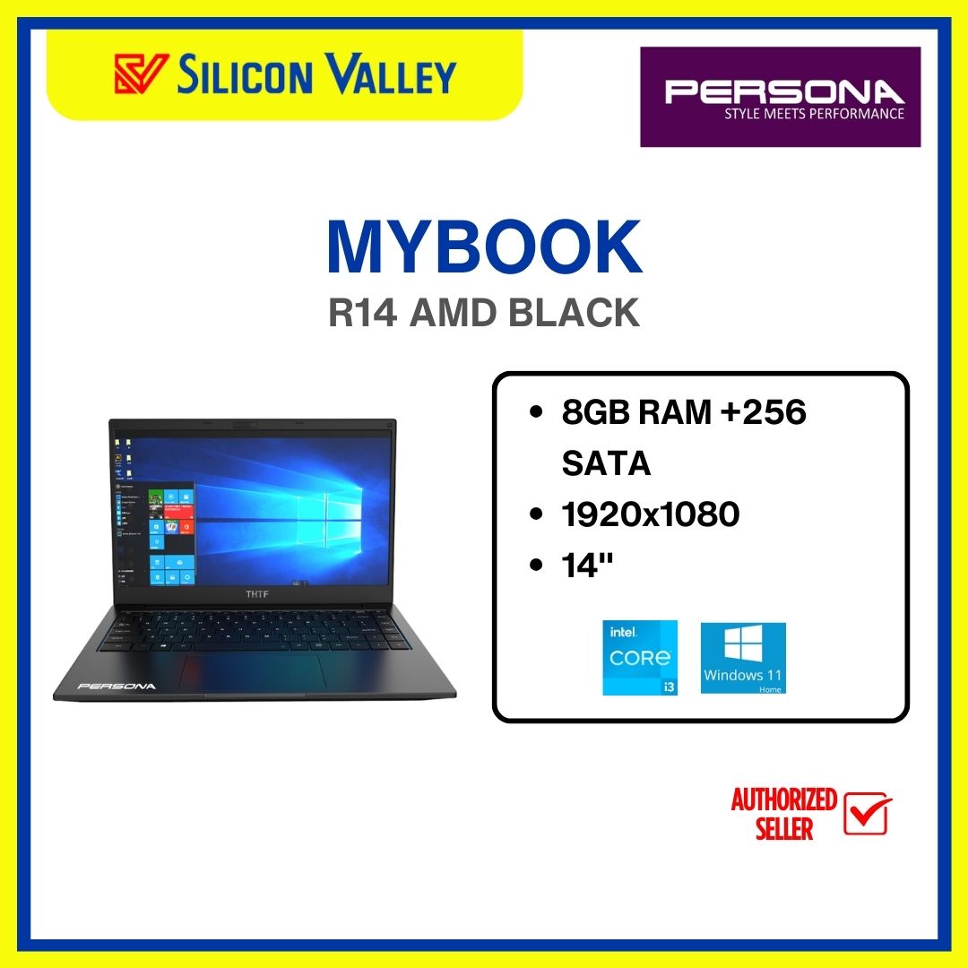 Persona Mybook R14 AMD Black Notebook| 14" | AMD Ryzen 3-3200U ...