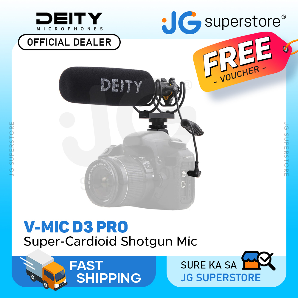 Deity V-Mic D3 Pro Universal Super-Cardioid Condenser Camera-Mount Rechargeable Microphone with ...